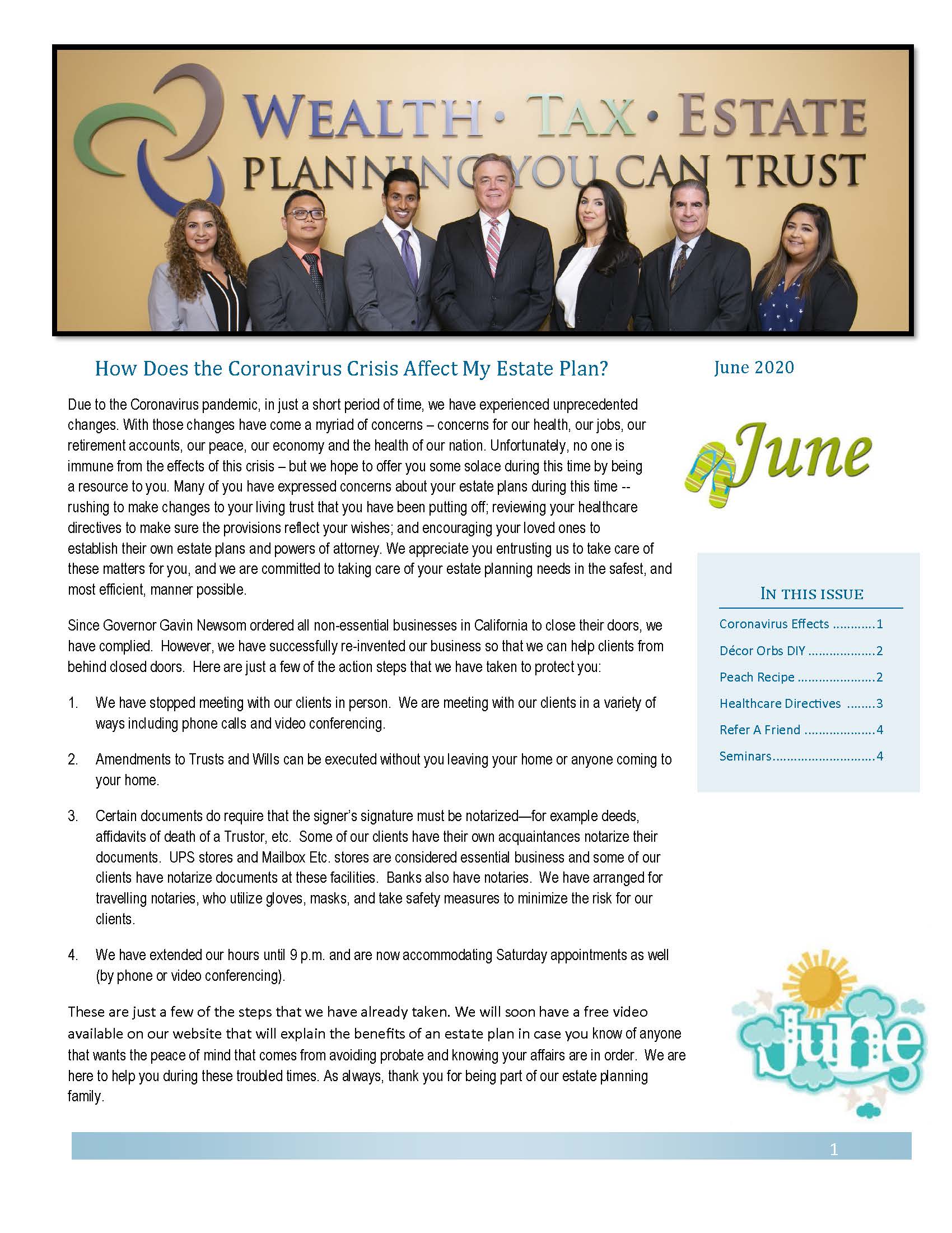 June 2020 Newsletter - Law Office of James F. Roberts & Associates, APC
